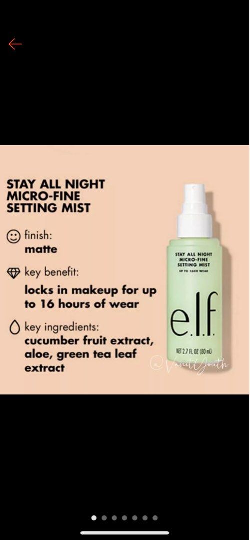 Elf Stay All Night Micro Fine Setting Mist makeup setting spray, Beauty ...