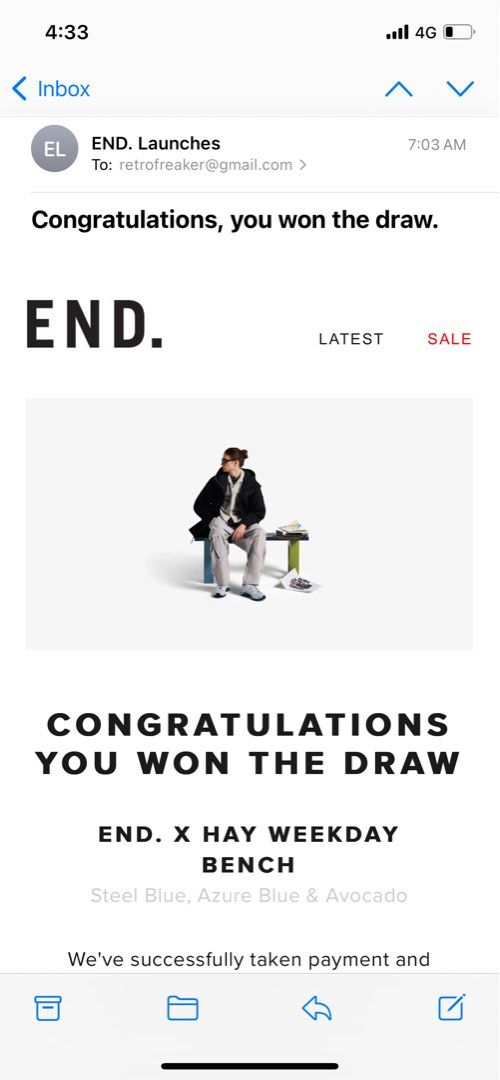 END x HAY weekend bench, Furniture & Home Living, Furniture, Chairs on ...