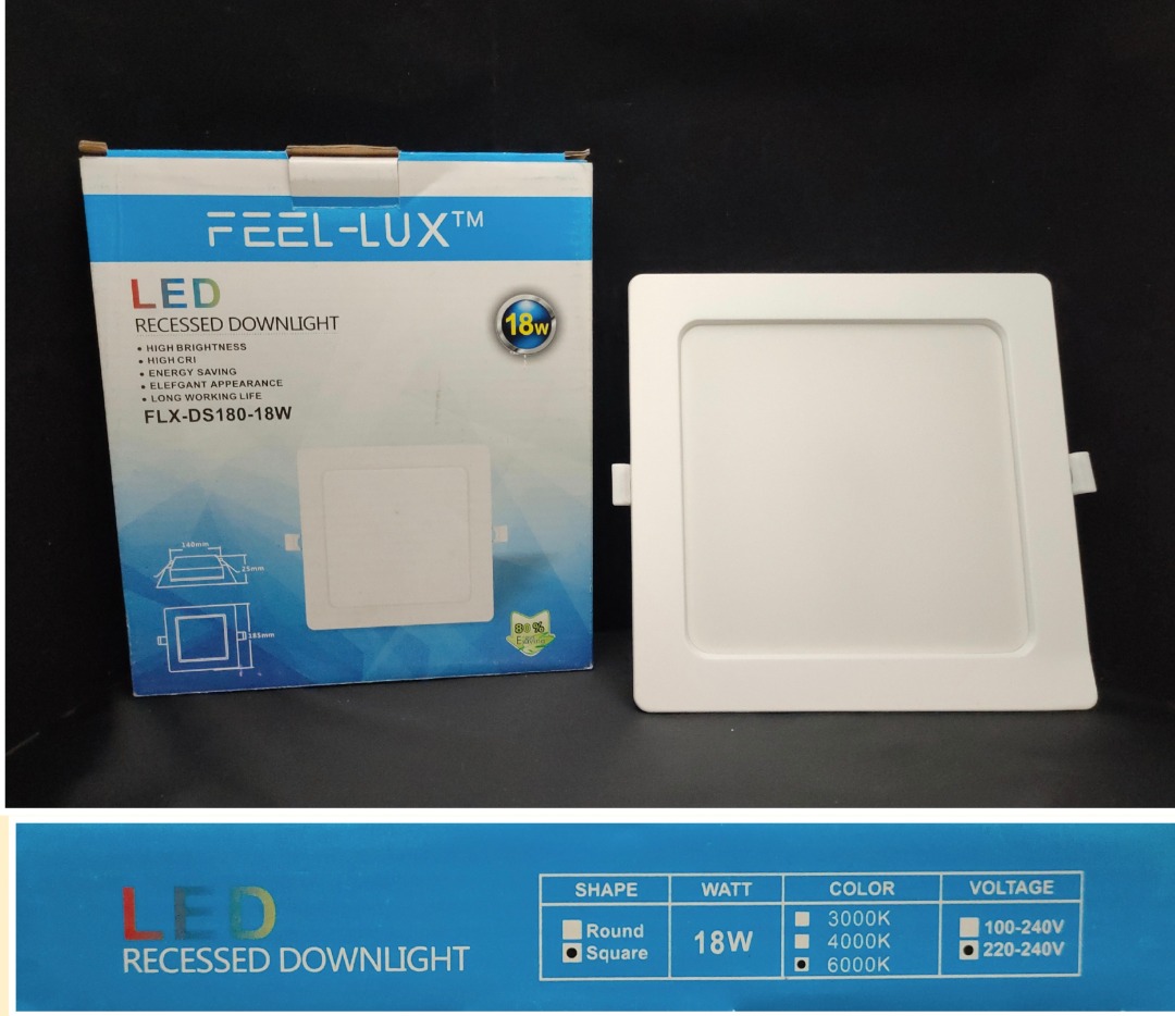 Feel Lite LED (FLX-DS180-18W)(Square), Furniture & Home Living ...