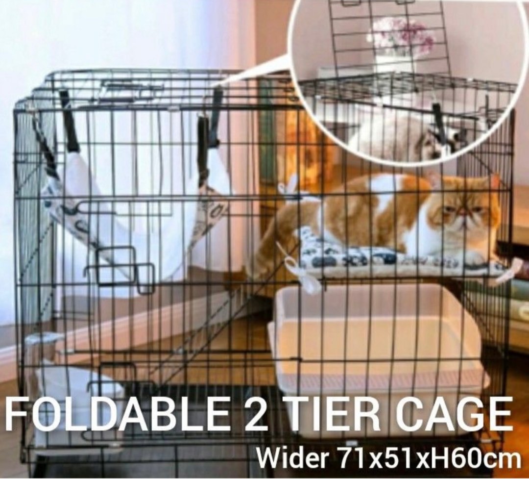 Foldable 2 tier cage, Pet Supplies, Homes & Other Pet Accessories on ...