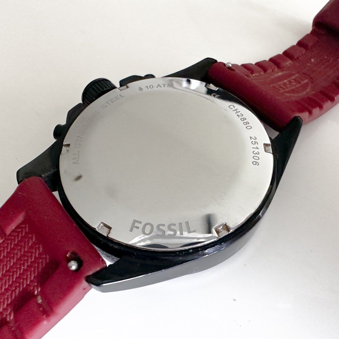 Fossil Chronograph CH2880 Burgundy, Men's Fashion, Watches ...