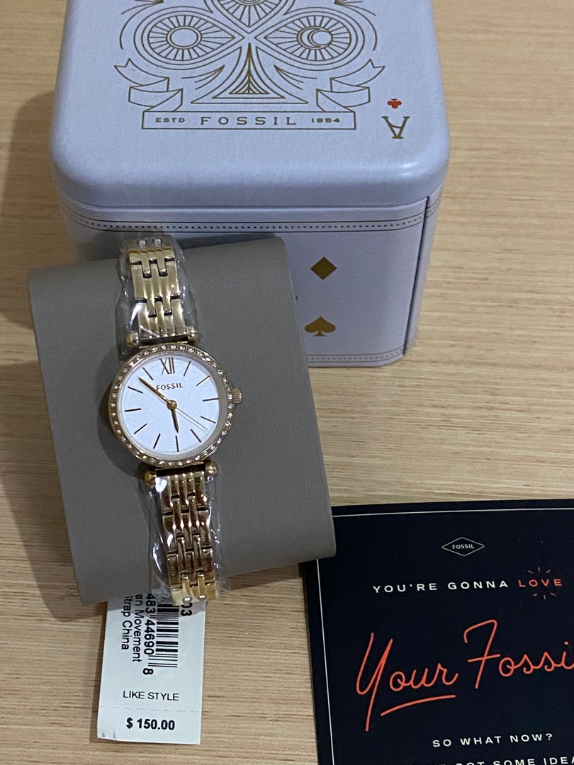 Fossil Tillie Mini Three-Hand Goldtone Watch, Women's Fashion, Watches ...