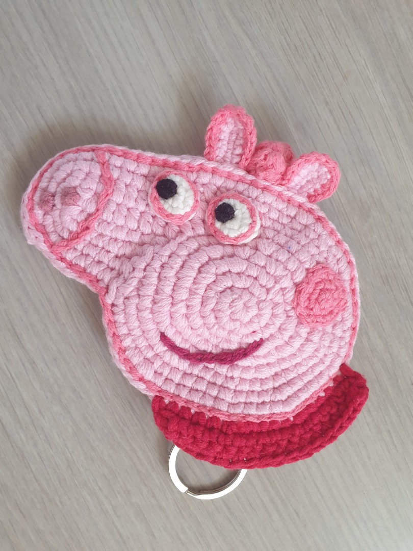 FREE : BRAND NEW Key Ring in Peppa Pig Designed Crochet Pouch, Free ...