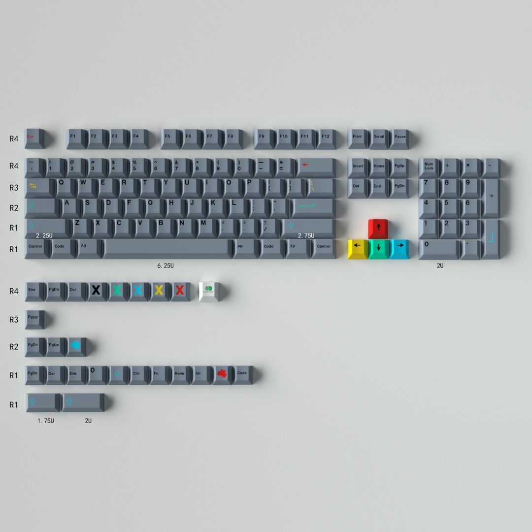 GMK Dualshot PBT Clone Grey Keycaps for Keyboards, Computers & Tech ...