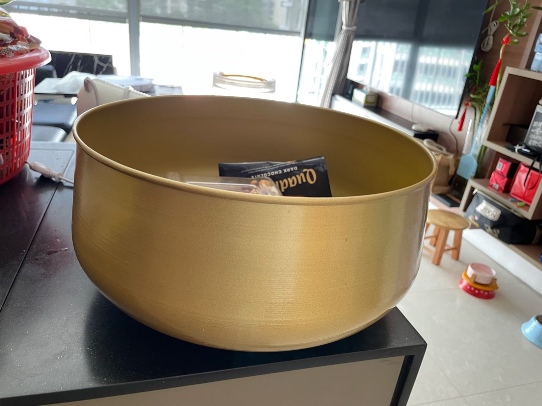 Golden Pot / Basin, Furniture & Home Living, Home Decor, Vases ...