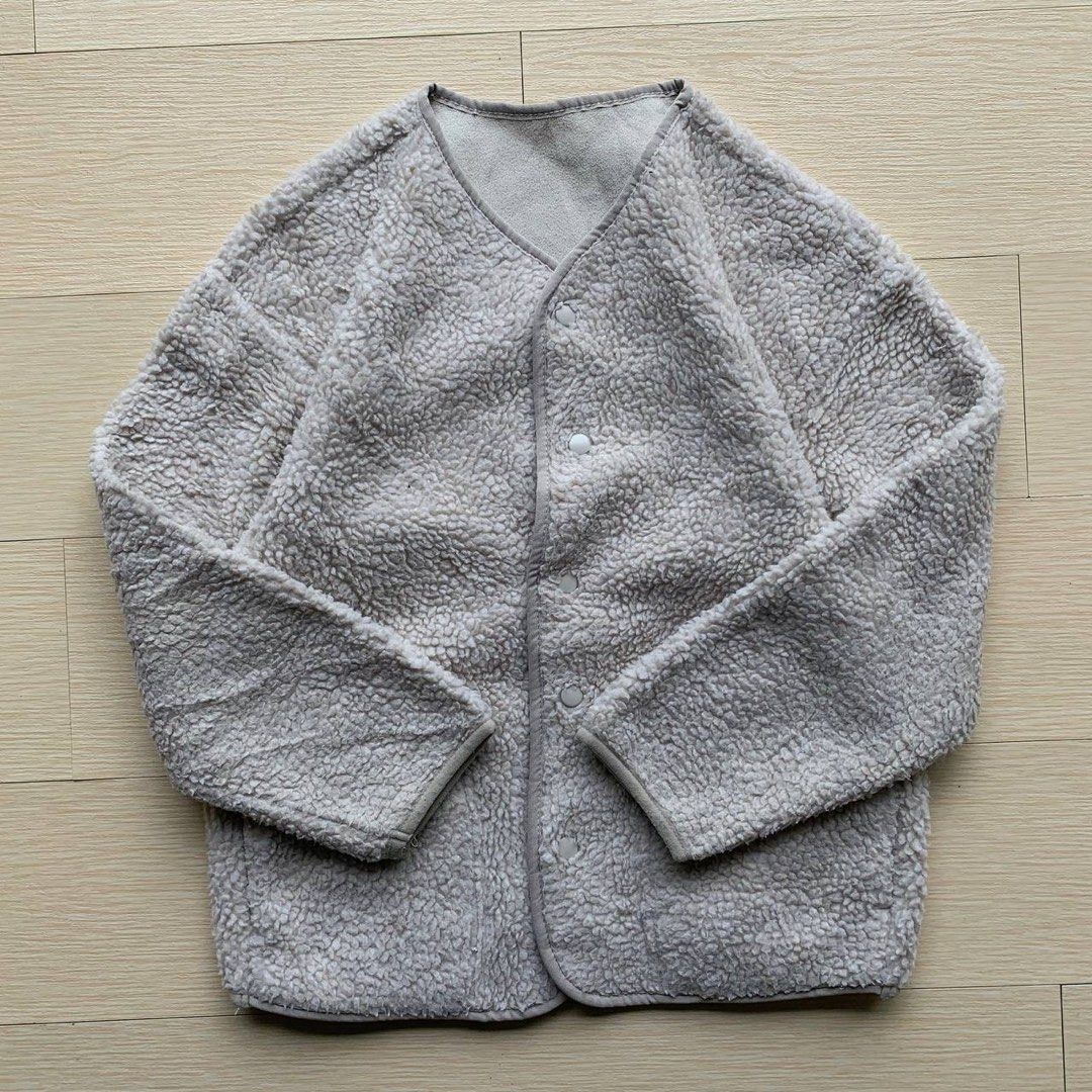 GU PILE LINED CARDIGAN, Women's Fashion, Coats, Jackets and Outerwear on Carousell