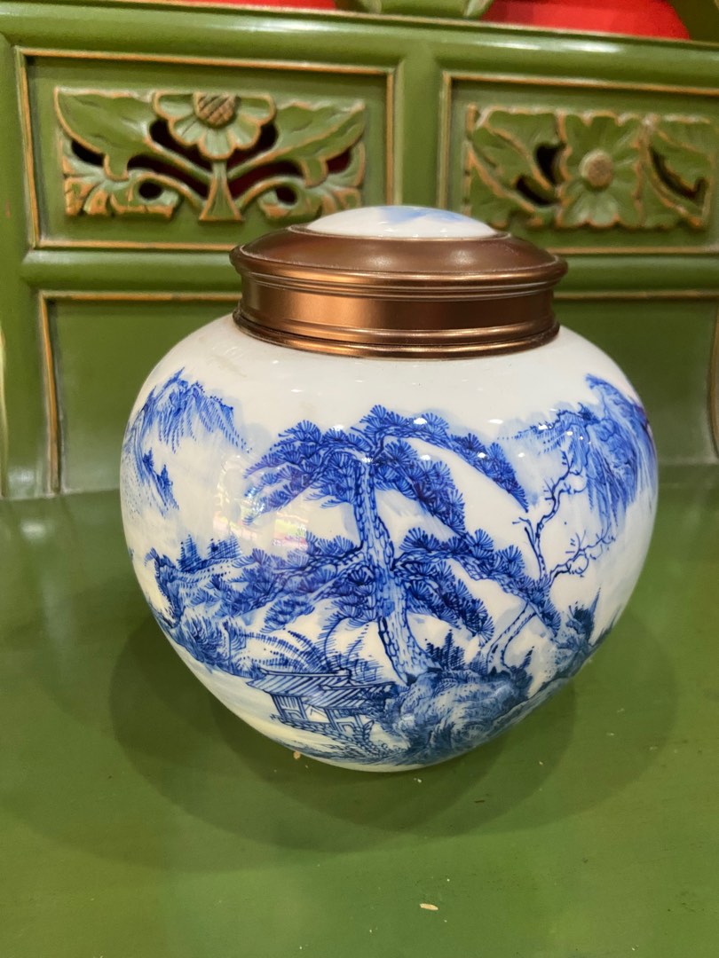 Hand Painted Ceramic Tea Caddy, Hobbies & Toys, Memorabilia ...