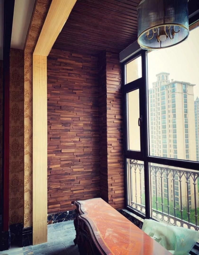 HENNESSY Rustic Wooden Plank Wall Panels, Furniture & Home Living, Home ...