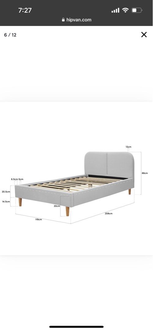 Hipvan super single bed frame + snooze mattress set, Furniture & Home ...