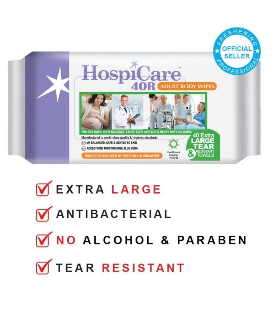 Hospicare 40R Adult Wipes for sales, Beauty & Personal Care, Bath ...
