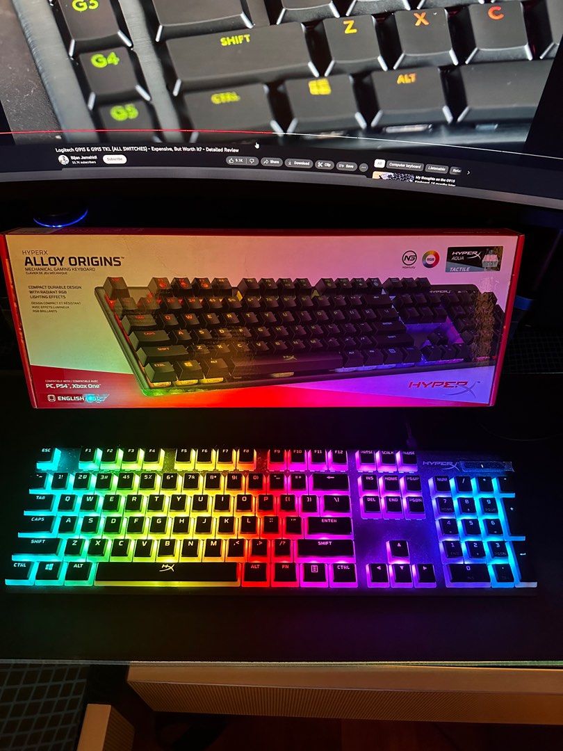 HyperX Alloy Origins Mechanical Gaming Keyboard (Aqua) with HyperX ...