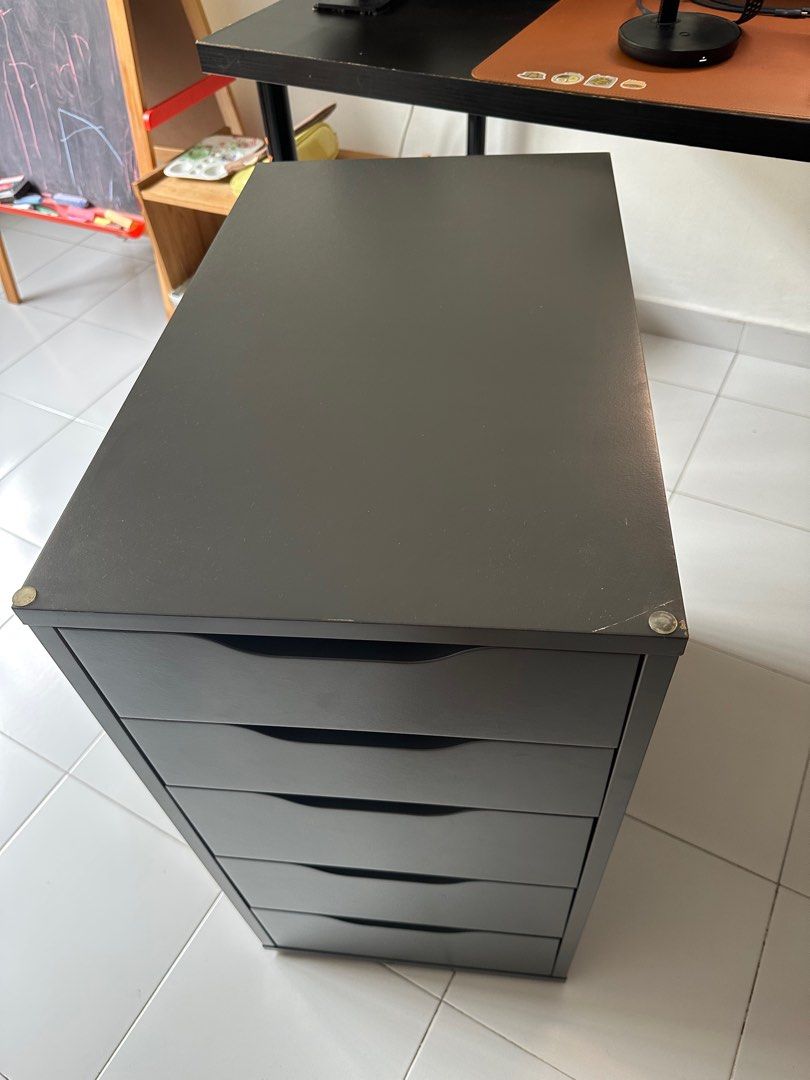 IKEA ALEX Drawing Unit Grey, Furniture & Home Living, Furniture ...