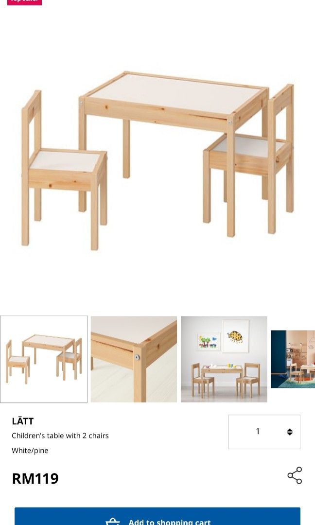 IKEA LATT, Babies & Kids, Baby Nursery & Kids Furniture, Kids' Tables & Chairs on Carousell