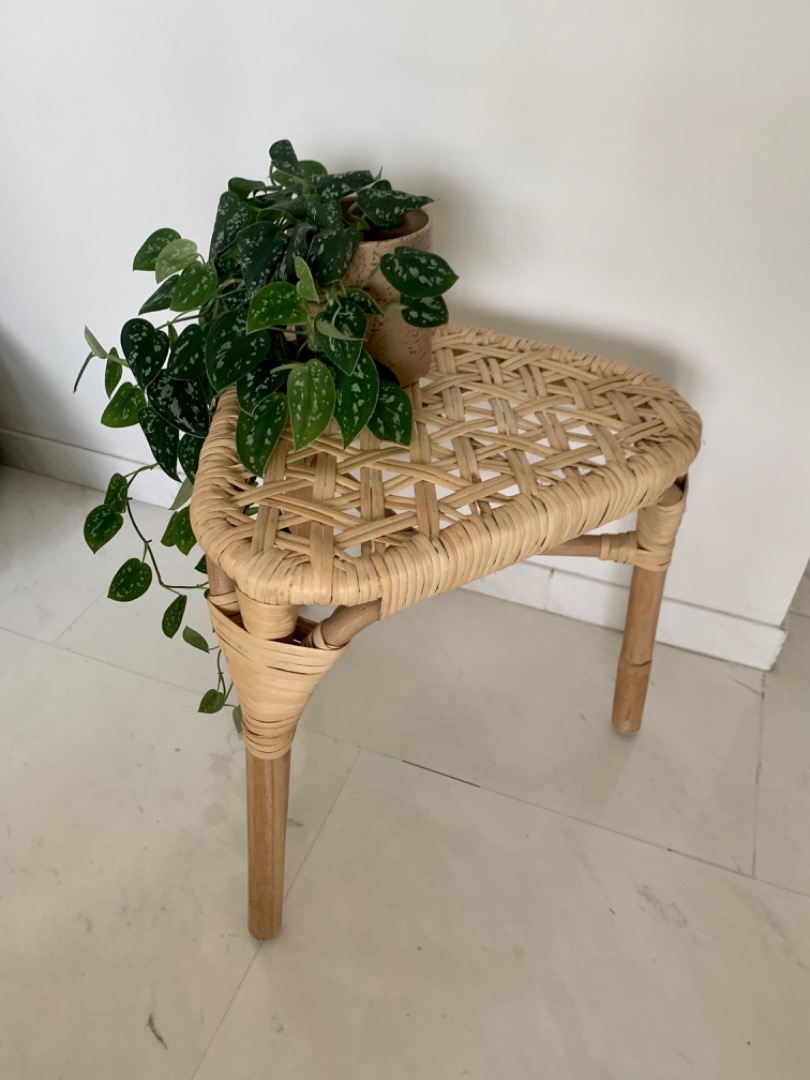 IKEA Rattan side table, Furniture & Home Living, Furniture, Tables ...