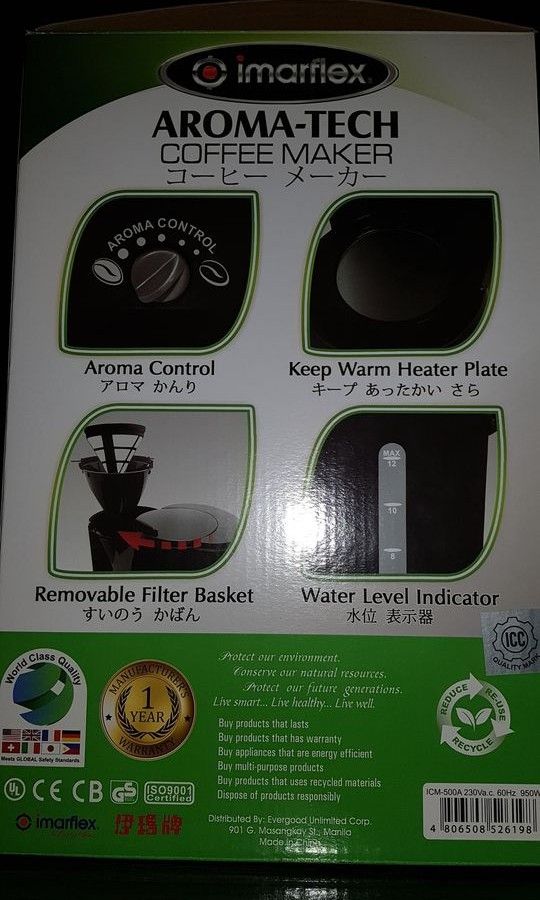 Imarflex aroma-tech coffee maker, Furniture & Home Living, Kitchenware & Tableware, Coffee & Tea ...