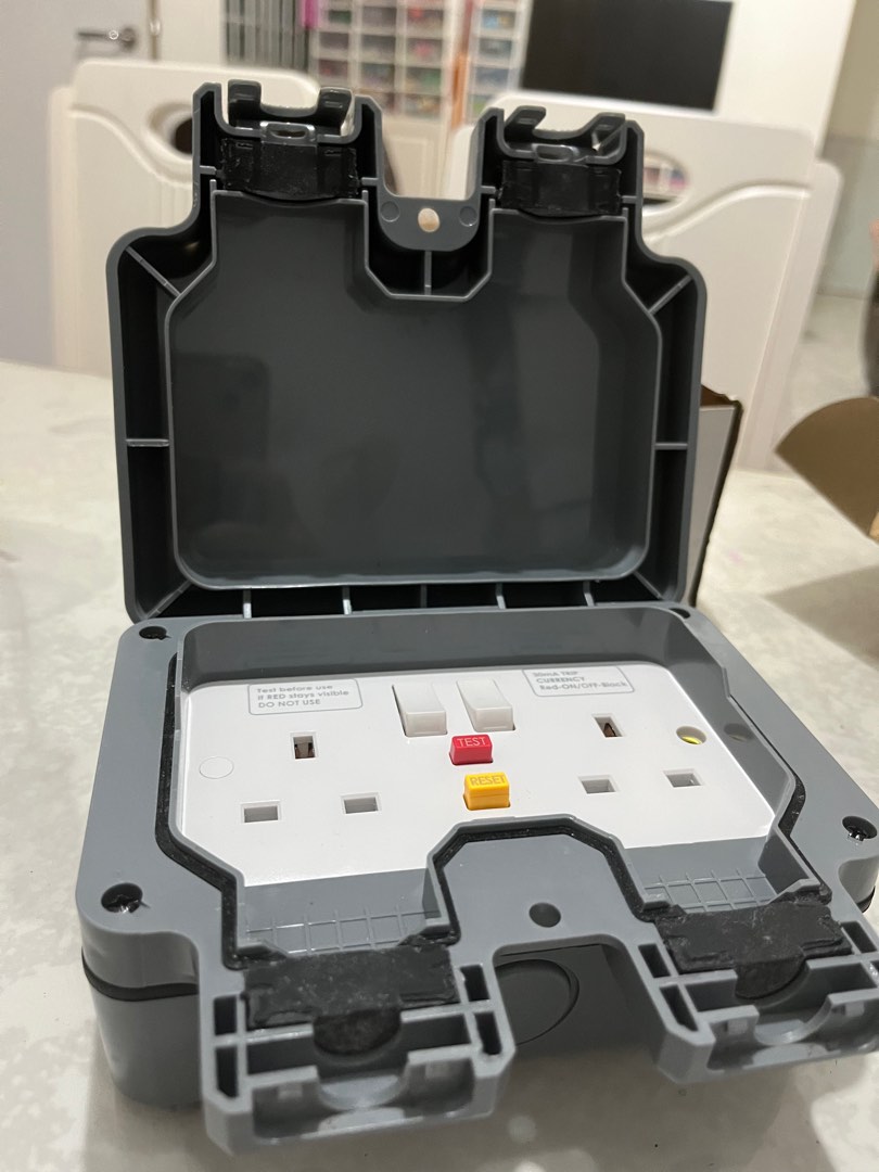 IP66 Double Outdoor Socket with build in RCD, TV & Home Appliances ...