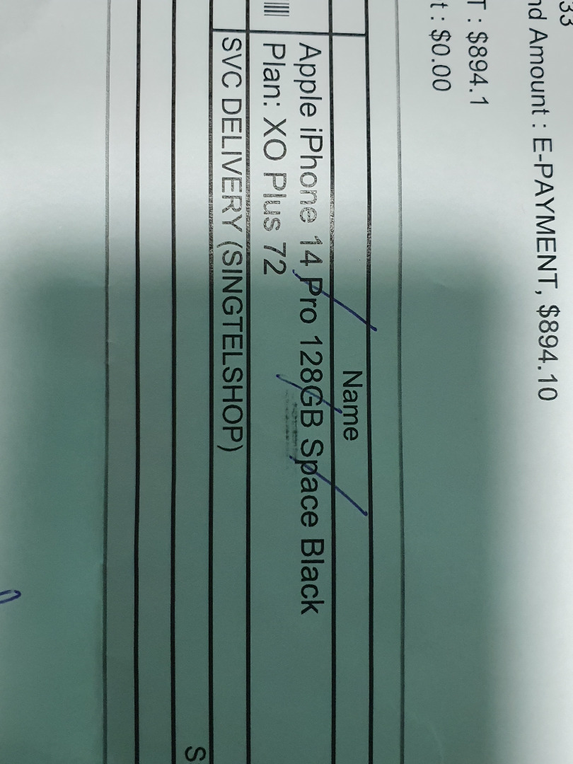 iPhone 14 Pro 128GB Space black -Recontract set from Singtel-Non ...