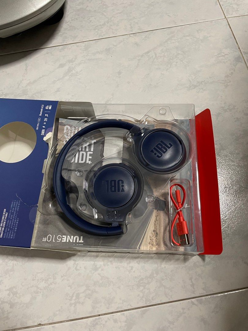 JBL Tune 510 BT Dark Blue Pure Bass Wireless Headphones, Audio ...