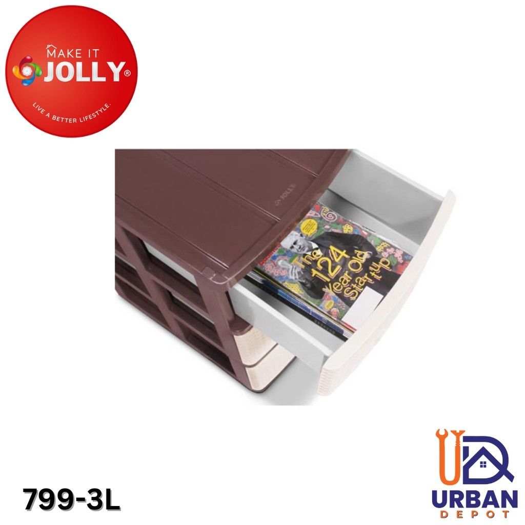 Jolly Spring Drawer 3 Layers 799-3L Brown, Furniture & Home Living ...