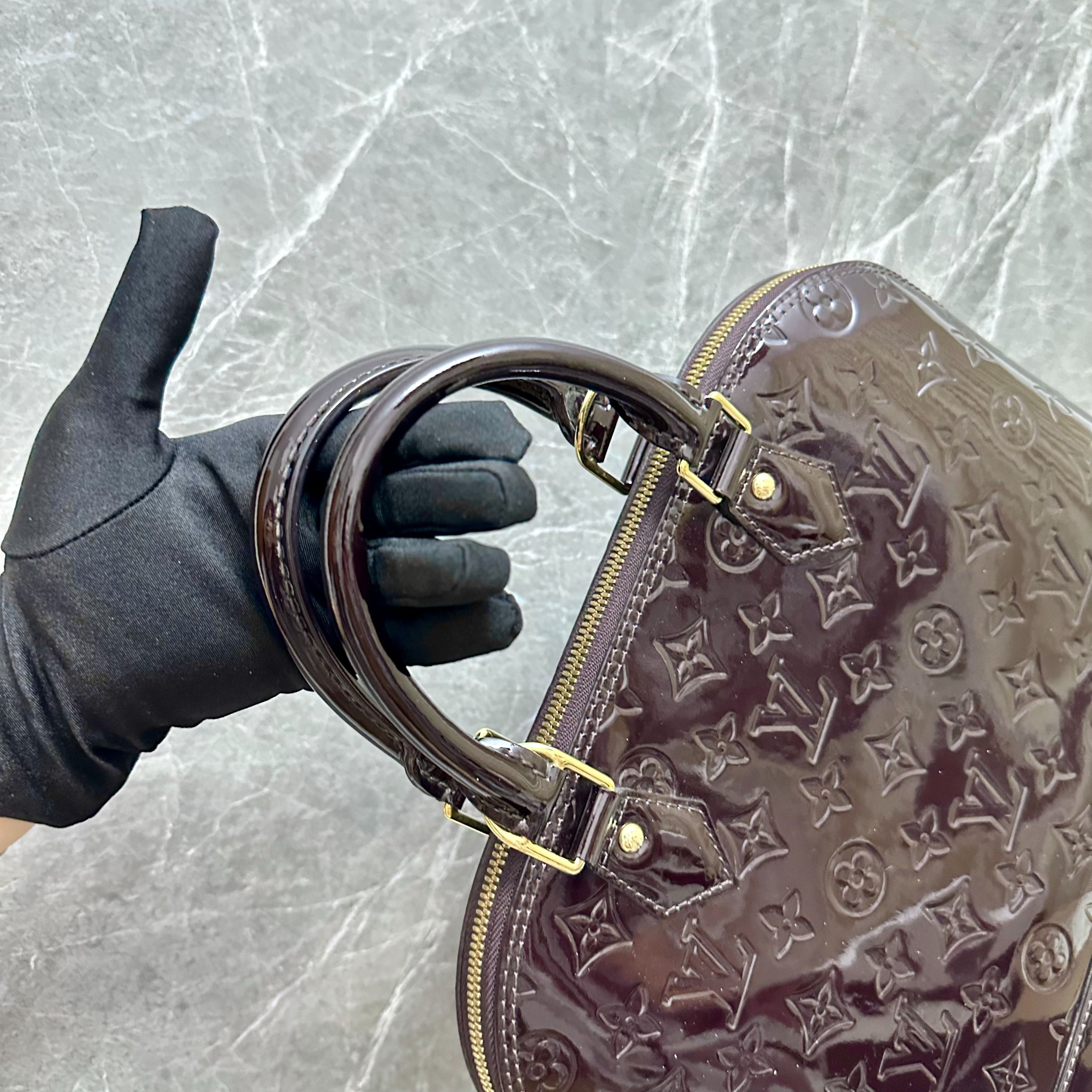 LV Alma PM Dark Plum GHW, Luxury, Bags & Wallets on Carousell