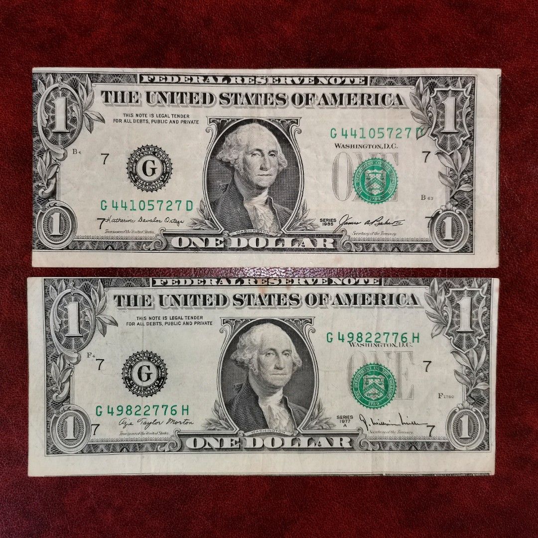 Major Front Misprint Errors - 2 FRN $1 notes, Hobbies & Toys ...