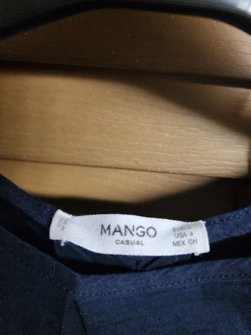 Mango Navy Blue Top, Women's Fashion, Tops, Blouses on Carousell