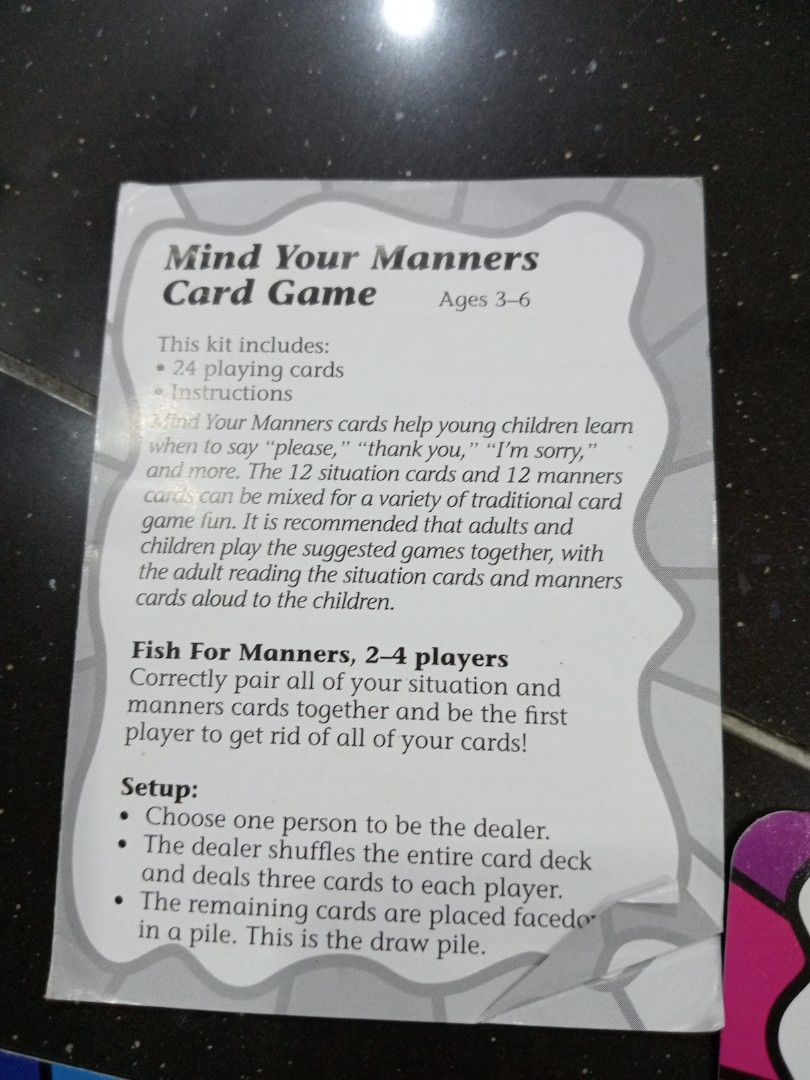 Manners Card Game, Hobbies & Toys, Books & Magazines, Children's Books ...
