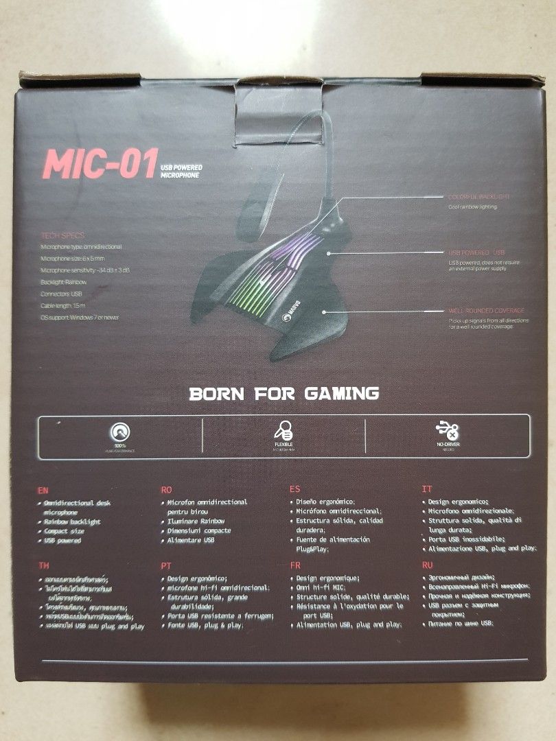 Marvo Computer USB RGB Gaming Microphone, Audio, Microphones on Carousell