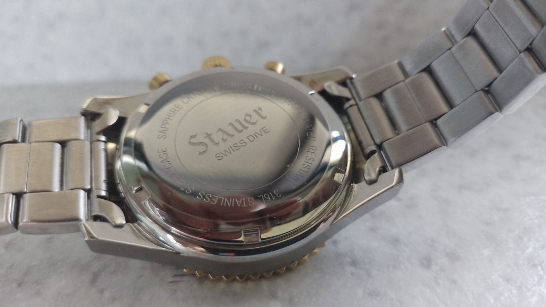 Men's Stauer Swiss Dive Chronograph Watch. Brand New, Mint Condition ...