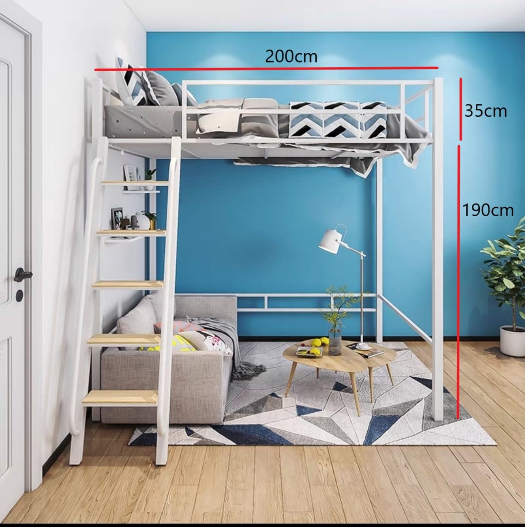 Metal Bed Frame 2 tier bed upper bed, Furniture & Home Living ...