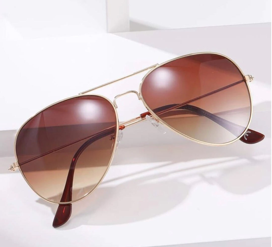 Metal Frame Aviator Sunglasses, Women's Fashion, Watches & Accessories ...