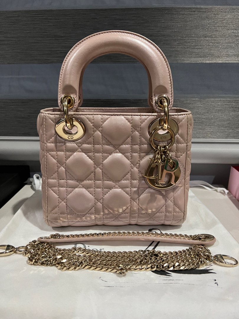 Mini Lady Dior in Lotus Pearlescent Pink, Luxury, Bags & Wallets on ...