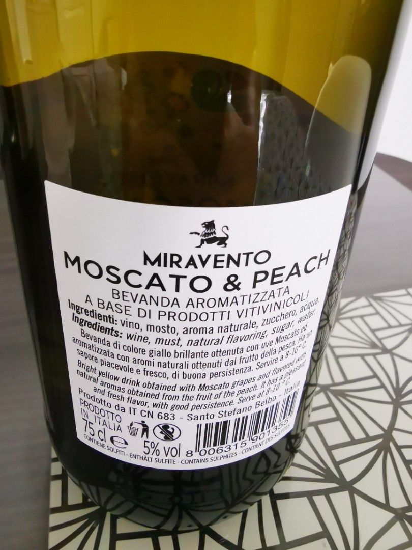 Miravento Moscato & Peach White Wine, Food & Drinks, Alcoholic ...