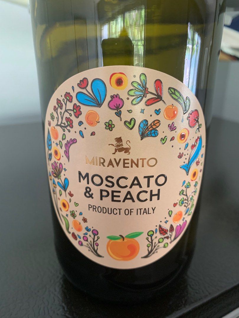 Miravento Moscato and Peach White Wine, Food & Drinks, Alcoholic Beverages on Carousell