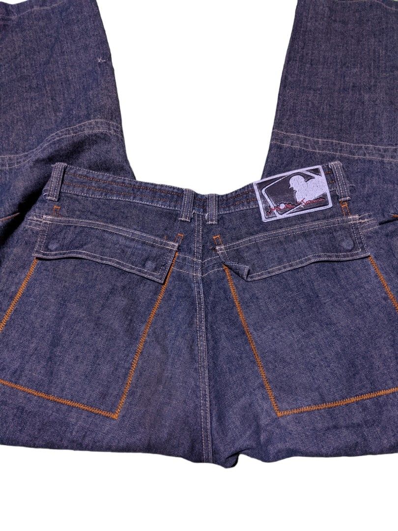 MLB jeans baggy double knee pants, Men's Fashion, Bottoms, Jeans on ...