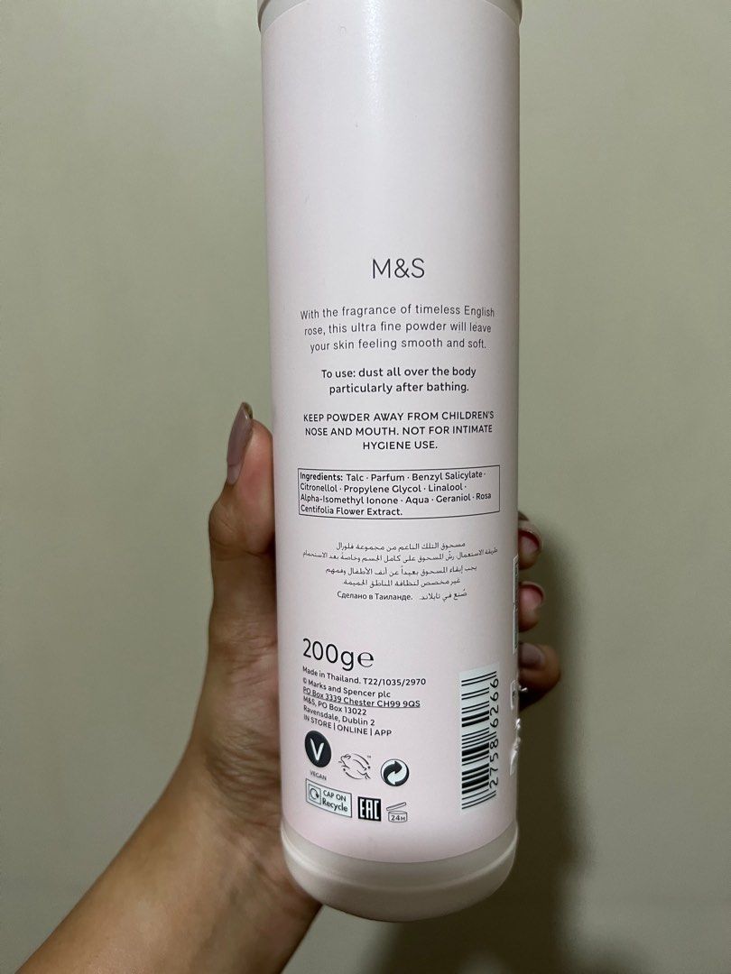 M&S Rose Silky Talcum Powder 200g on Carousell