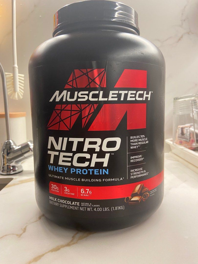 Muscletech Nitro Tech Whey Protein 4lbs 1.81kg, Health & Nutrition ...