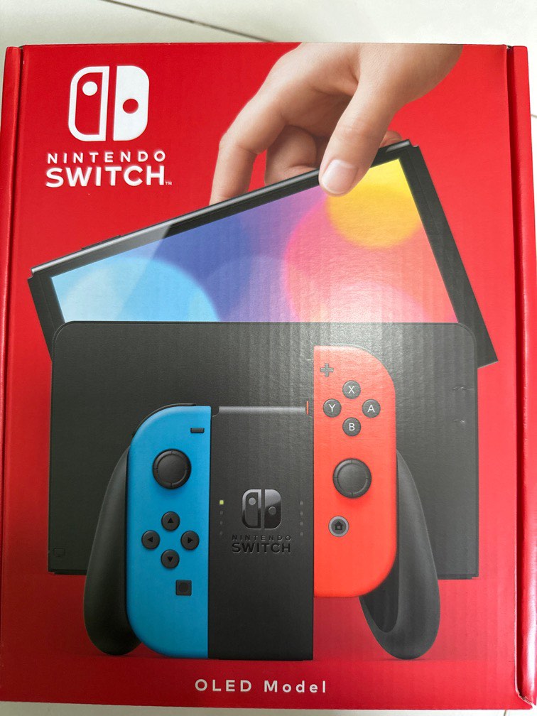 Nintendo Switch Console (OLED) red/blue, Video Gaming, Video Game ...