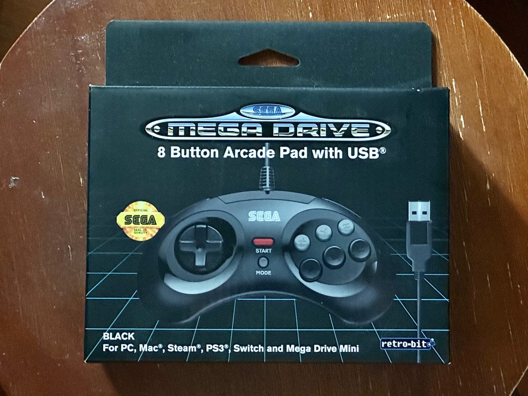 Official Sega Mega Drive USB Controller 8 button Arcade Pad 全新未開 ( Mega ...