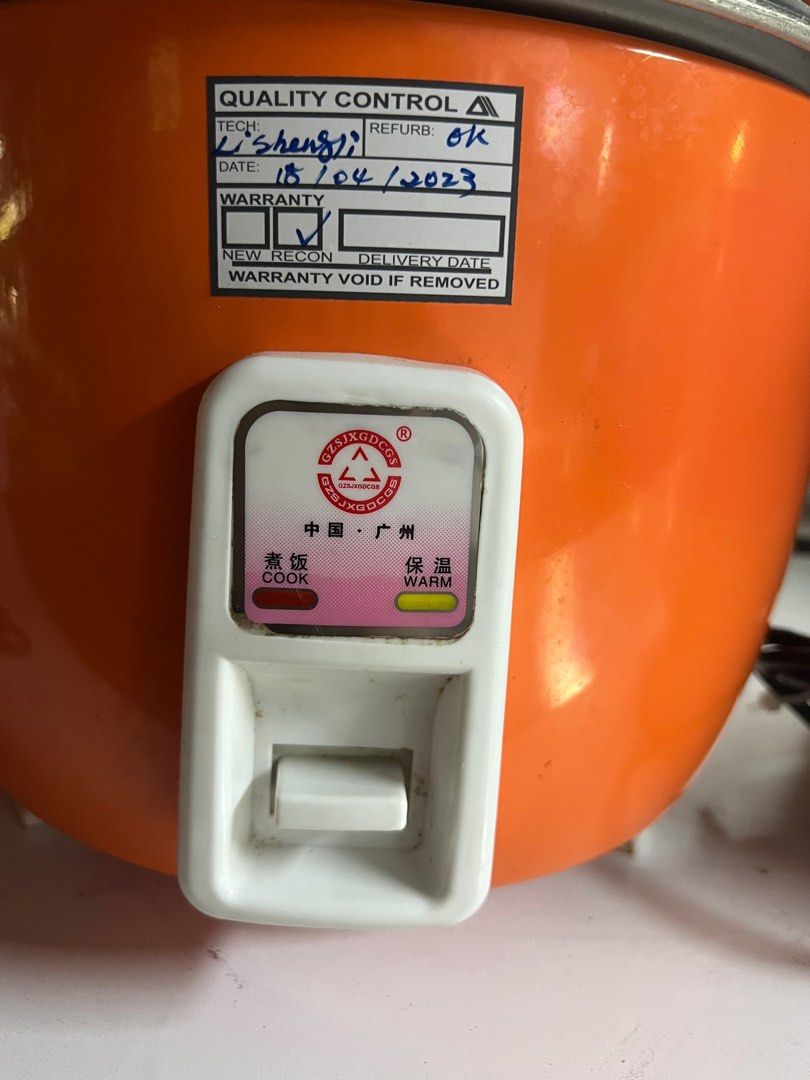 Orange Rice Cooker 3.6L, TV & Home Appliances, Kitchen Appliances ...