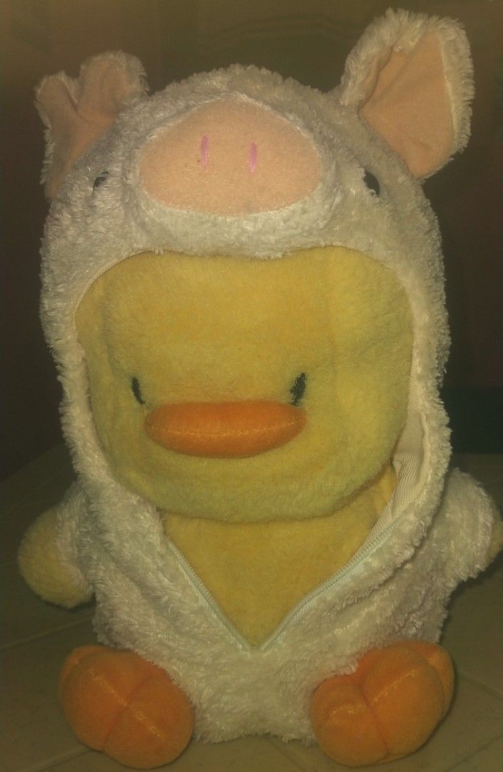 PIYO PIYO DUCK STUFFED TOY / PLUSHY with PIG ONESIE | AUTHENTIC ...
