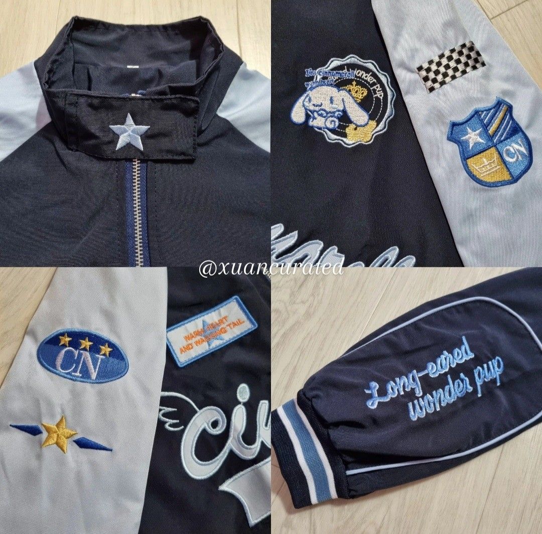 [PO] Cinnamoroll Racer Jacket oversized baseball varsity navy blue ...