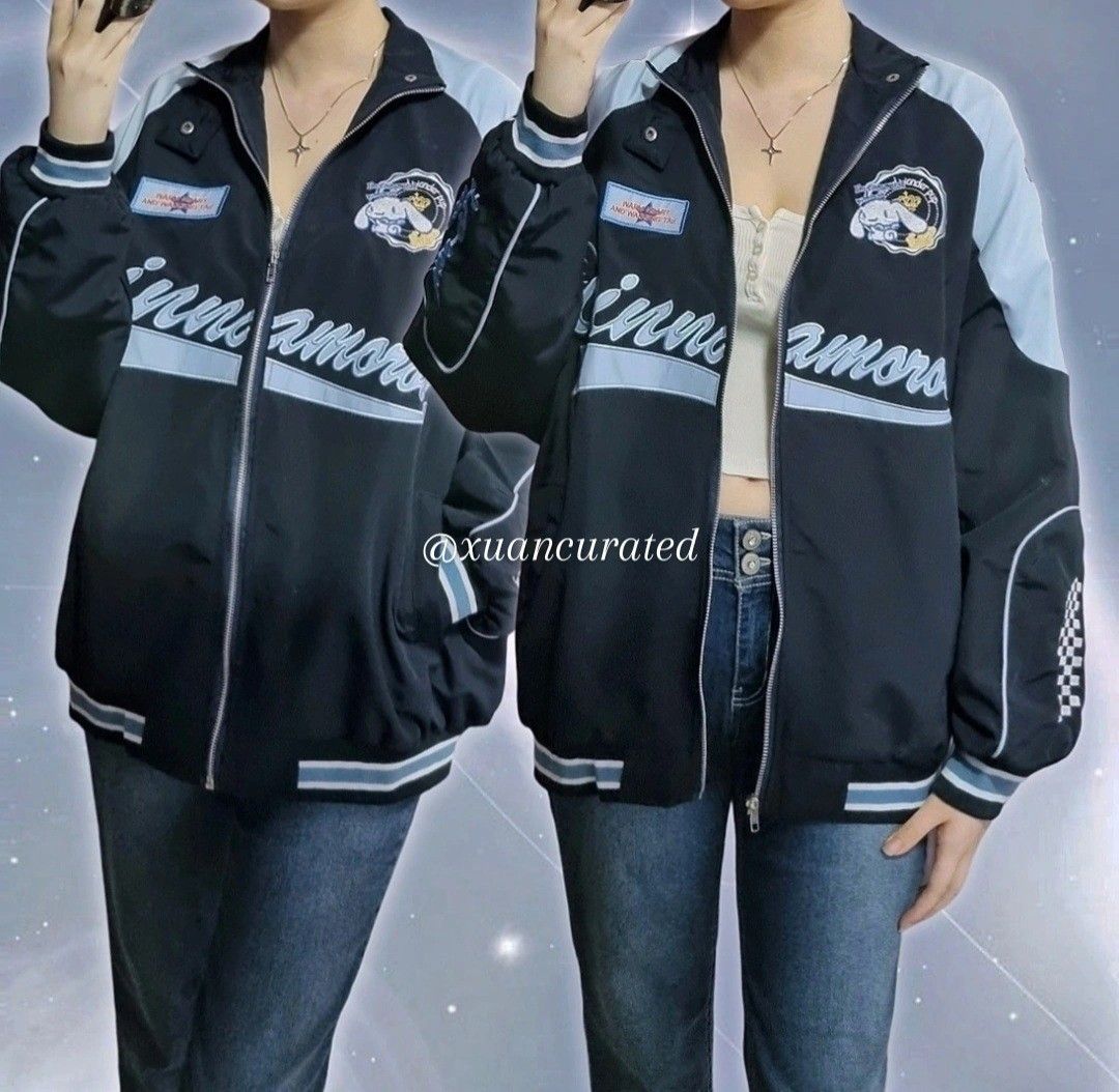 [PO] Cinnamoroll Racer Jacket oversized baseball varsity navy blue ...