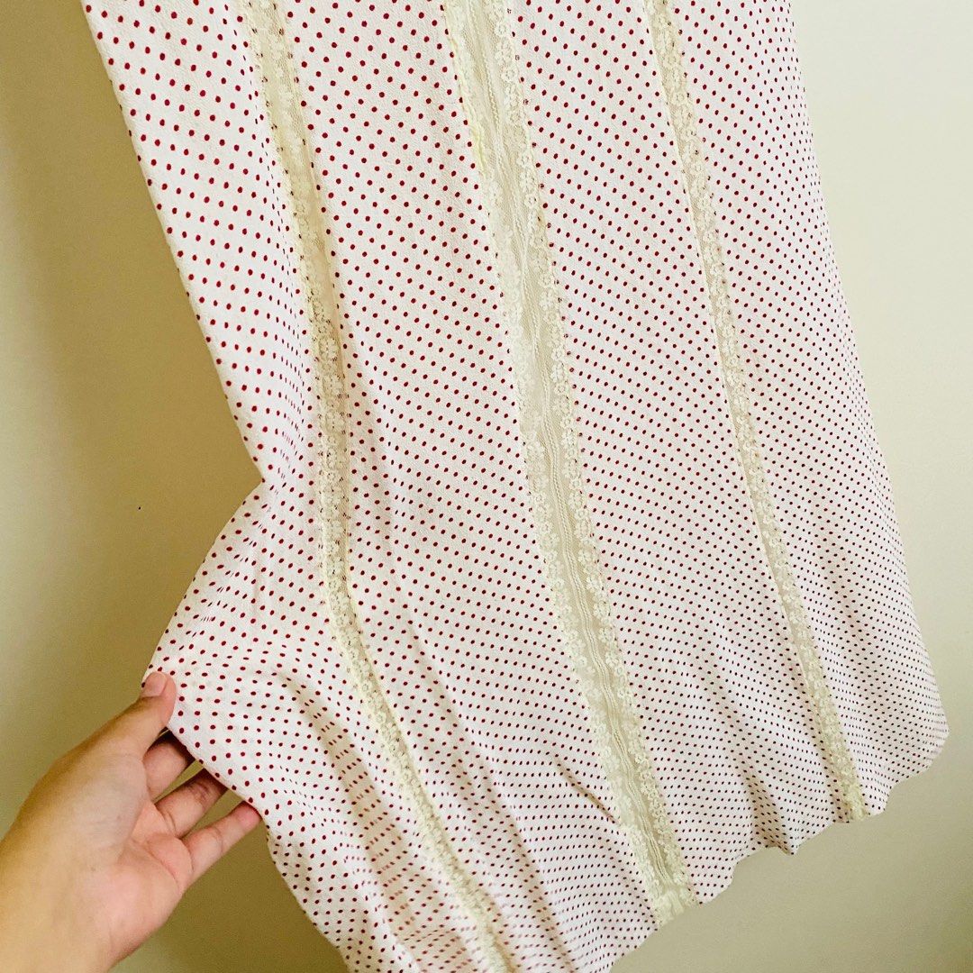Polka White Red Keyhole Maxi Dress on Carousell