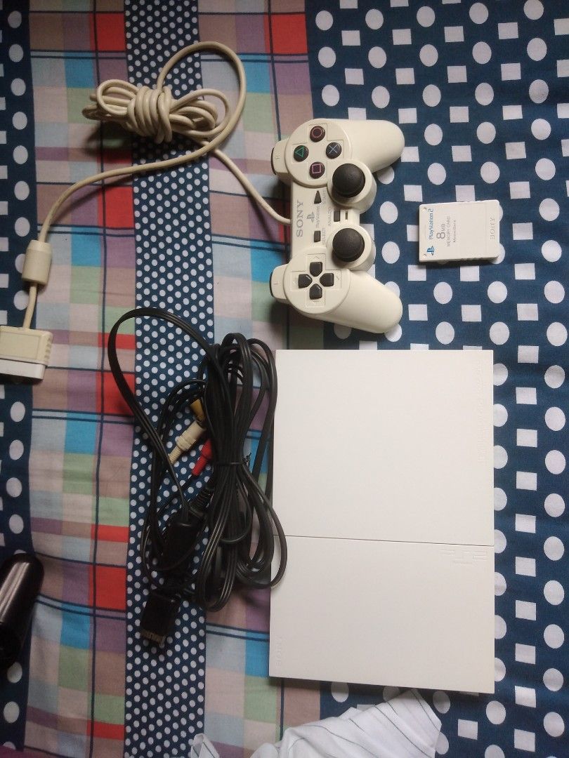 Ps2 slim ceramic white, Video Gaming, Video Game Consoles, PlayStation on Carousell