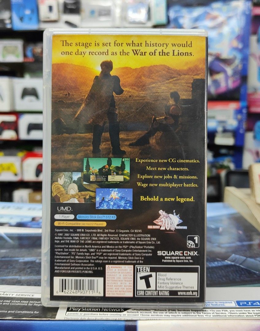 PSP Final Fantasy Tactics The War of The Lions, Video Gaming, Video ...
