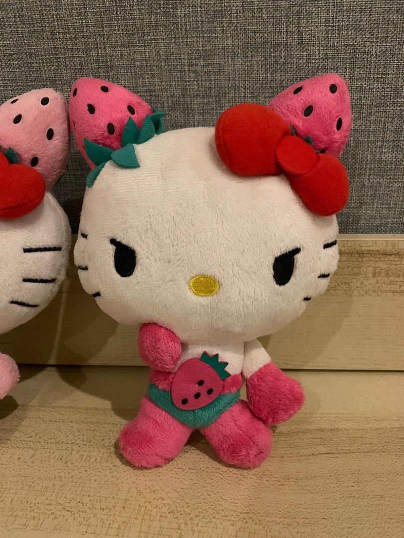 RARE Hello Kitty Ichigoman Plush Pair Strawberry Kitty Set on Carousell