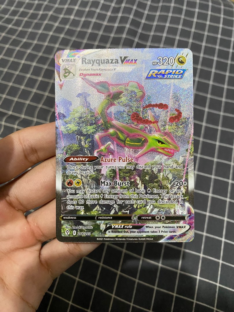 Rayquaza VMAX Alternate Art - Pokemon Evolving Skies AA, Hobbies & Toys ...