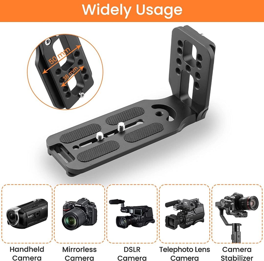 Refutuna L Bracket Universal DSLR Camera L Plate for Vertical and ...