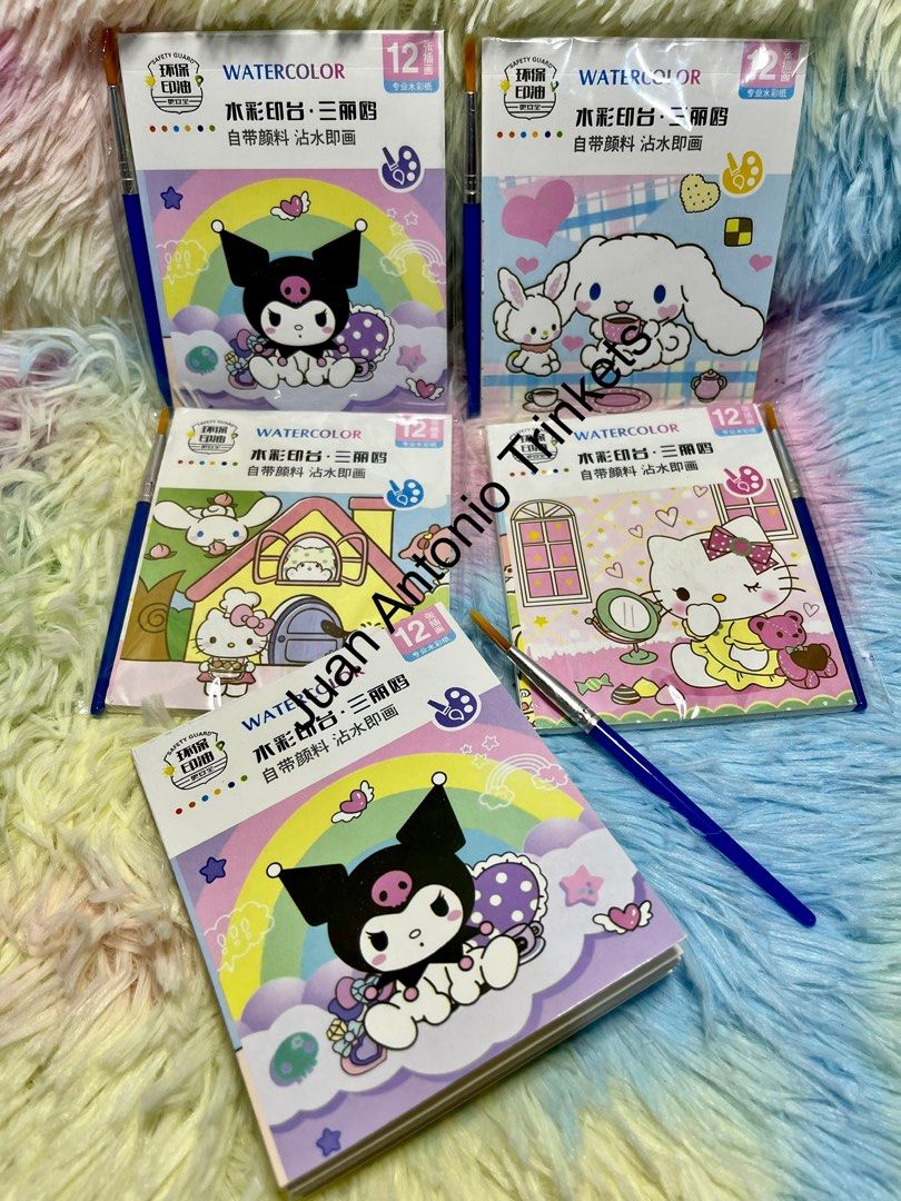 Sanrio DIY Water Color Notepad paper sheet Set on Carousell
